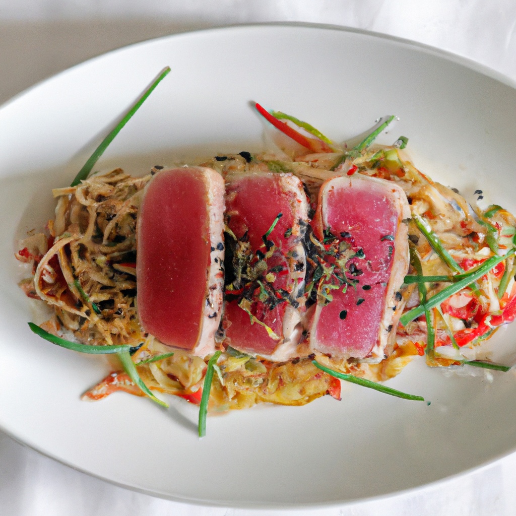 Seared Tuna with Ginger Noodles – Recipe Wise